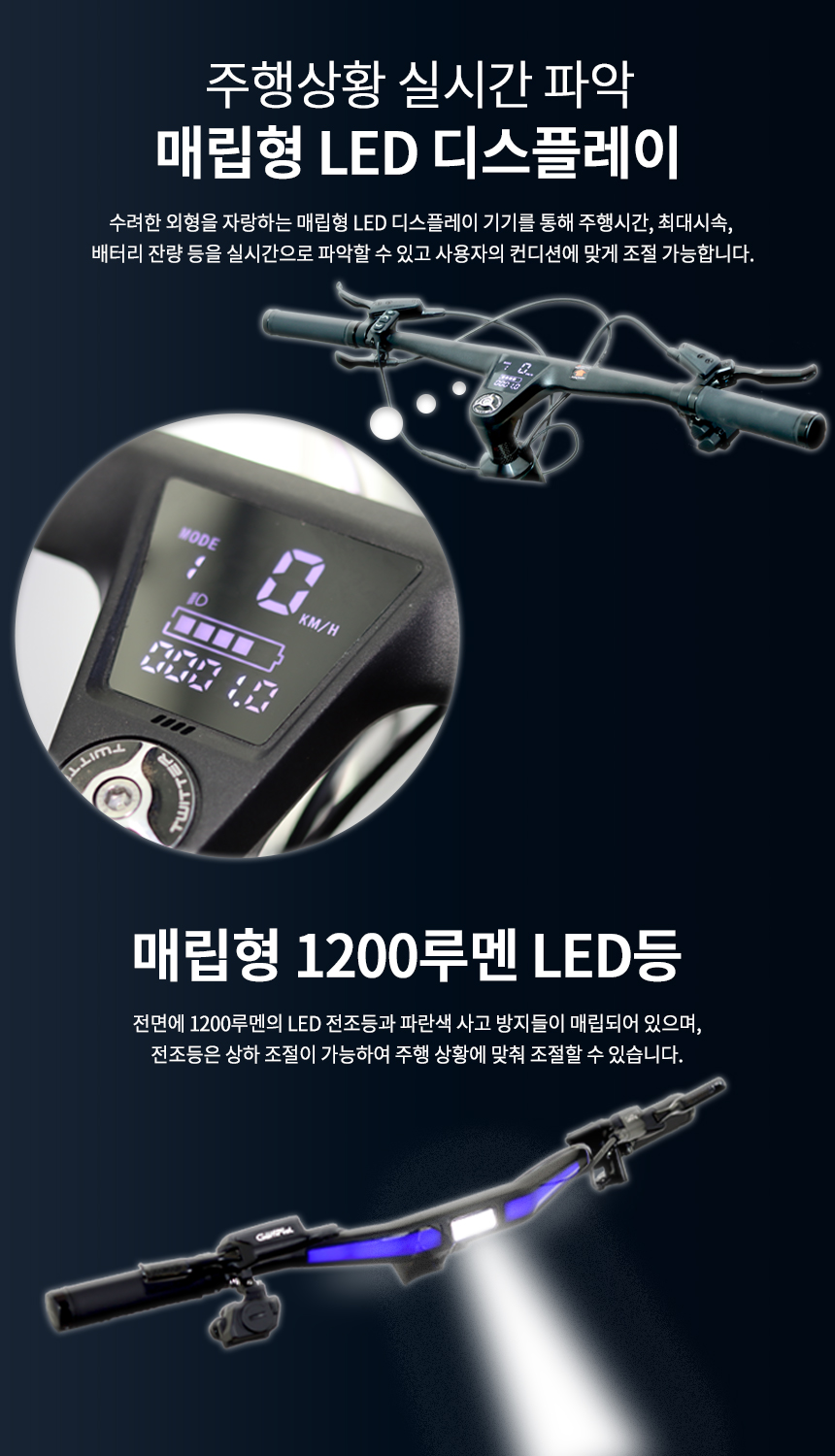 트위터전기자전거 EM8 풀카본 바팡모터 전자변속13단 16A 락샥 디지탈핸들바 : 트위터자전거